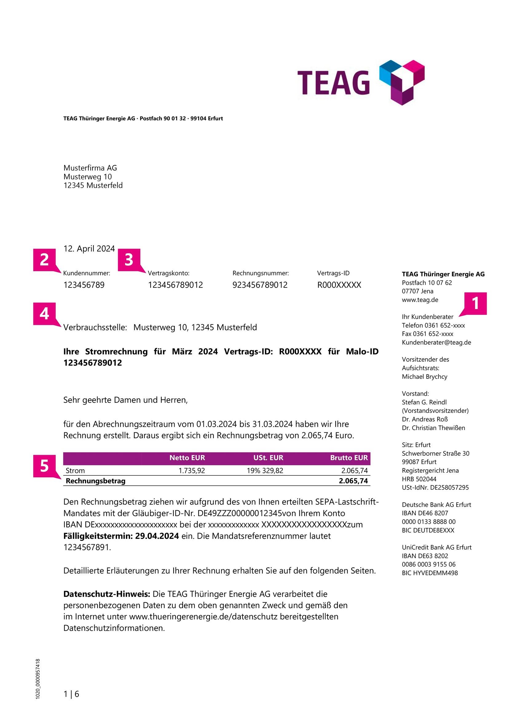 Umstellung auf E-Rechnungen ab 2025 | TEAG Thüringer Energie